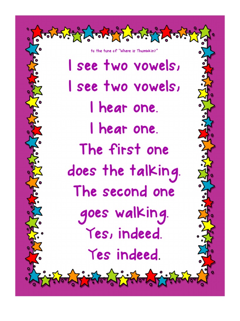 Vowel Teams Song for Kids | PDF | Language Arts & Discipline | Art