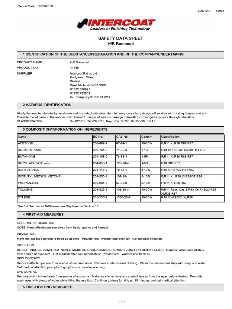 MSDS | PDF | Workplace | Working Conditions