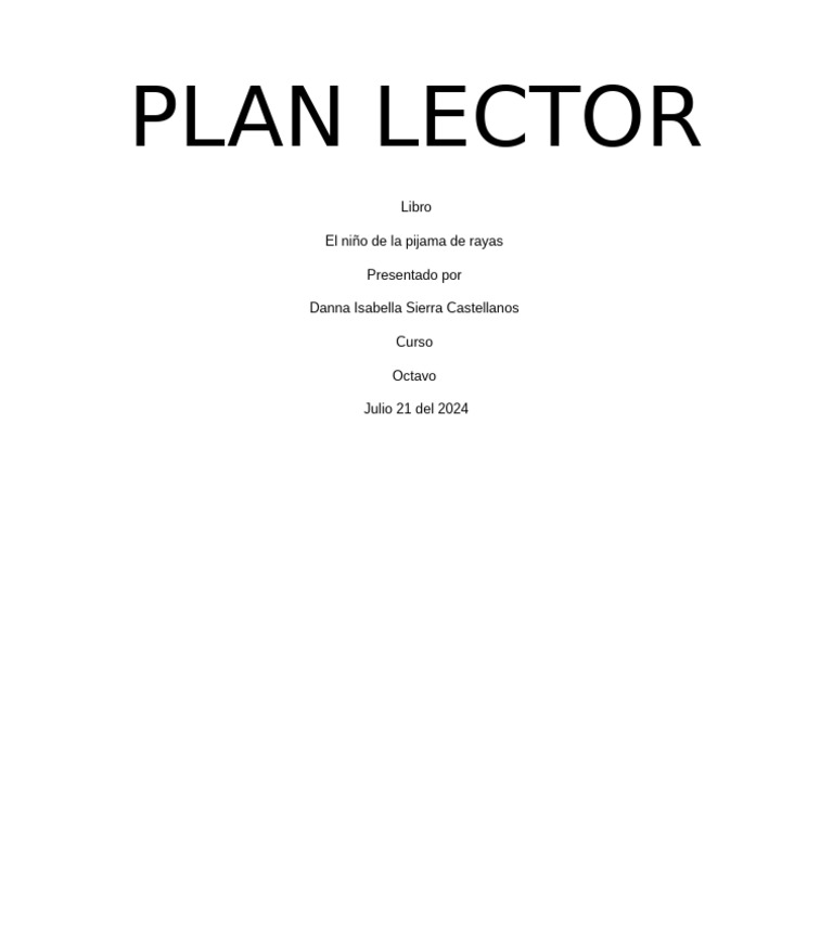 Plan Lector | PDF
