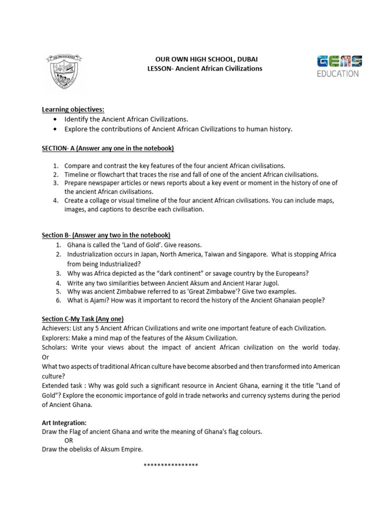 Ancient African Civilizations Overview | PDF