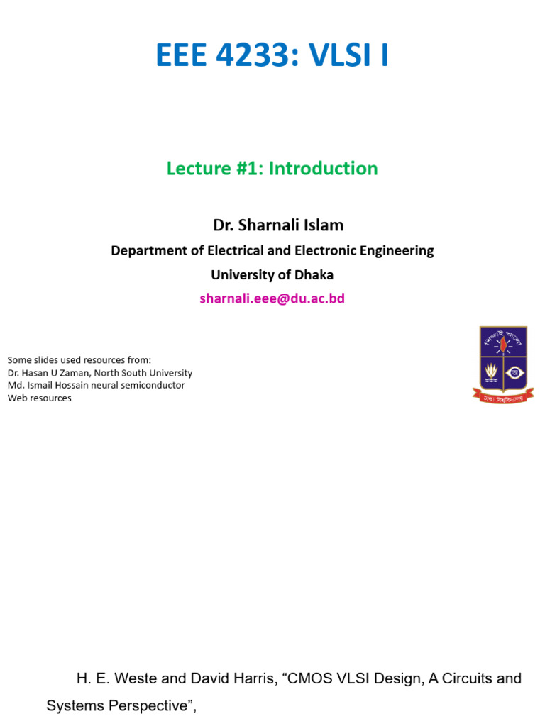 VLSI 1 - Lec1 - Introduction | PDF | Cmos | Integrated Circuit