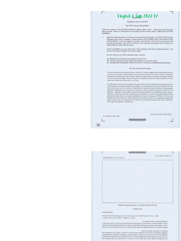 JAN 22 ENG P2.Pdf_Booklet | PDF