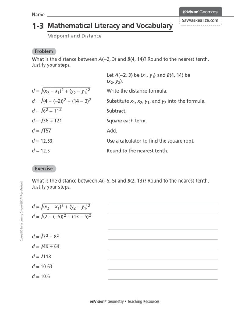 1-3 - Mathematical Literacy and Vocabulary PDF | PDF | Elementary ...