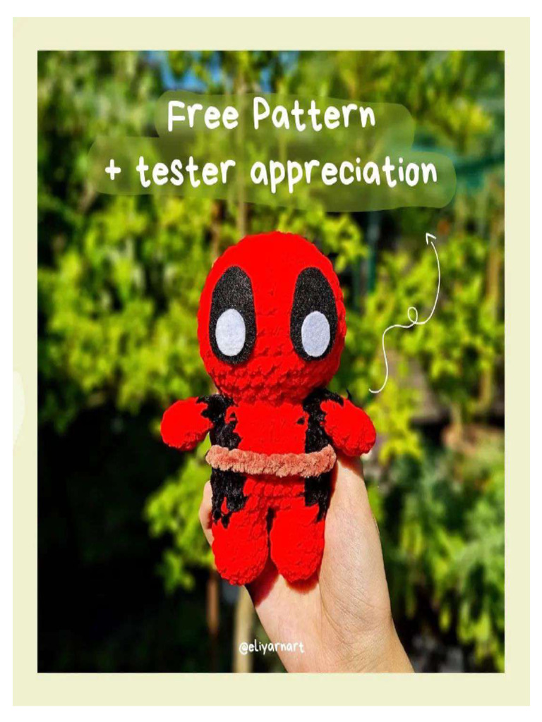 Deadpool Crochet Amigurumi Plush Doll Pattern 1 | PDF