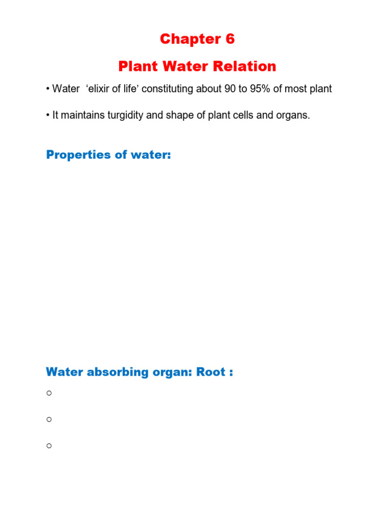 Plant Water Relations Explained | PDF | Osmosis | Stoma