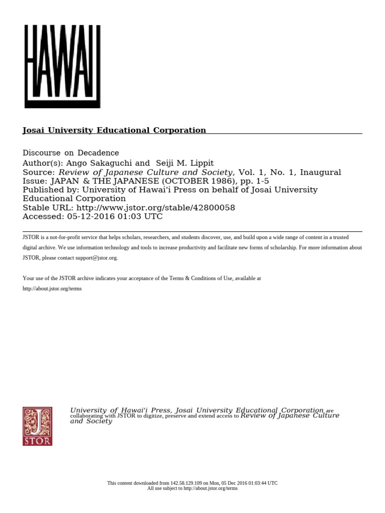 Discourse on Decadence Analysis | PDF | Social Science