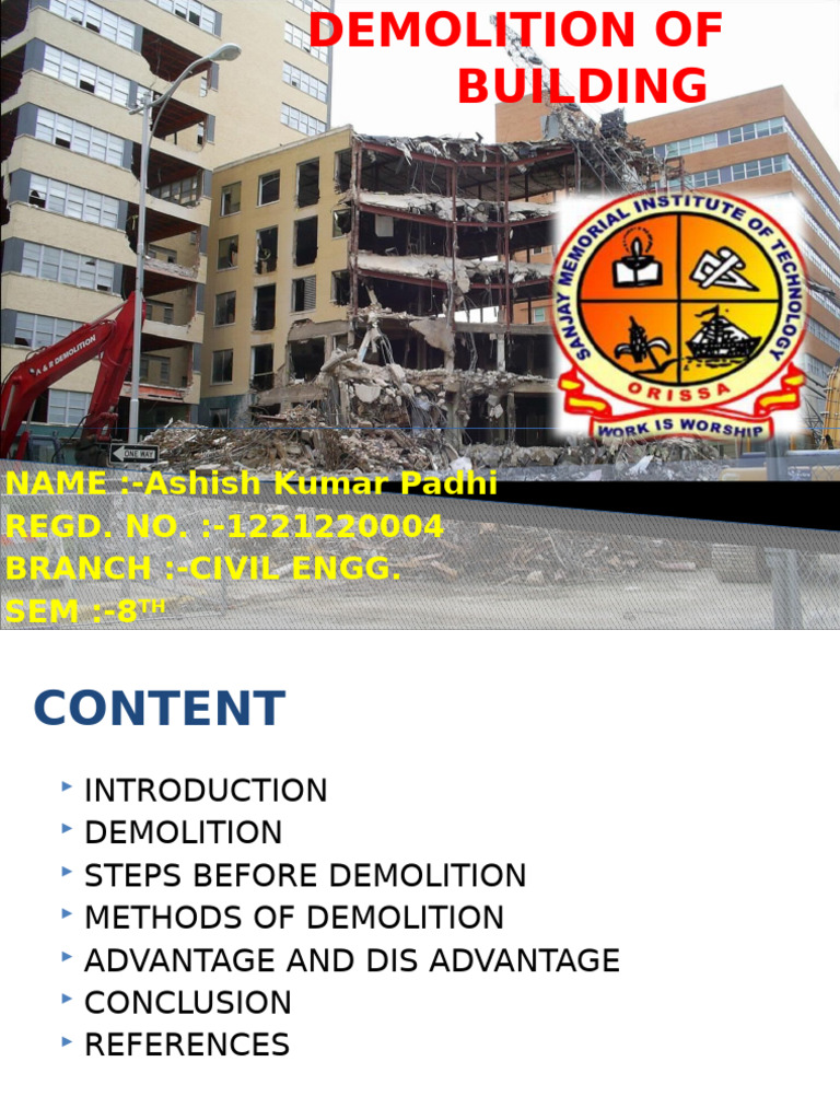 Demolition of Building | PDF | Demolition | Building Technology