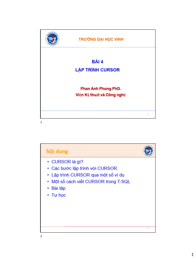 Bài 4 - Lập Trình Với CURSOR | PDF