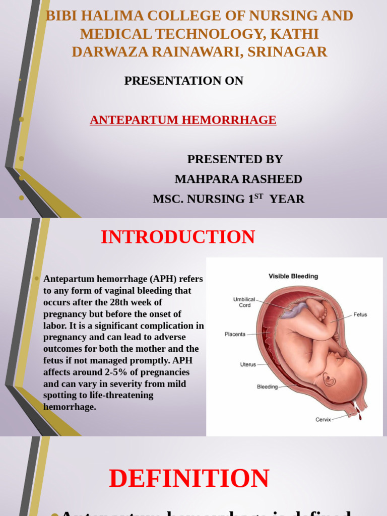 Understanding Antepartum Hemorrhage | PDF | Childbirth | Uterus