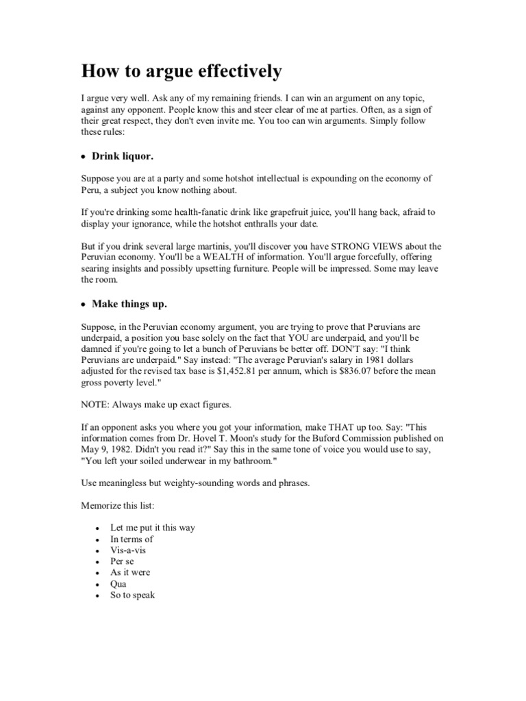 How To Argue Effectively | PDF