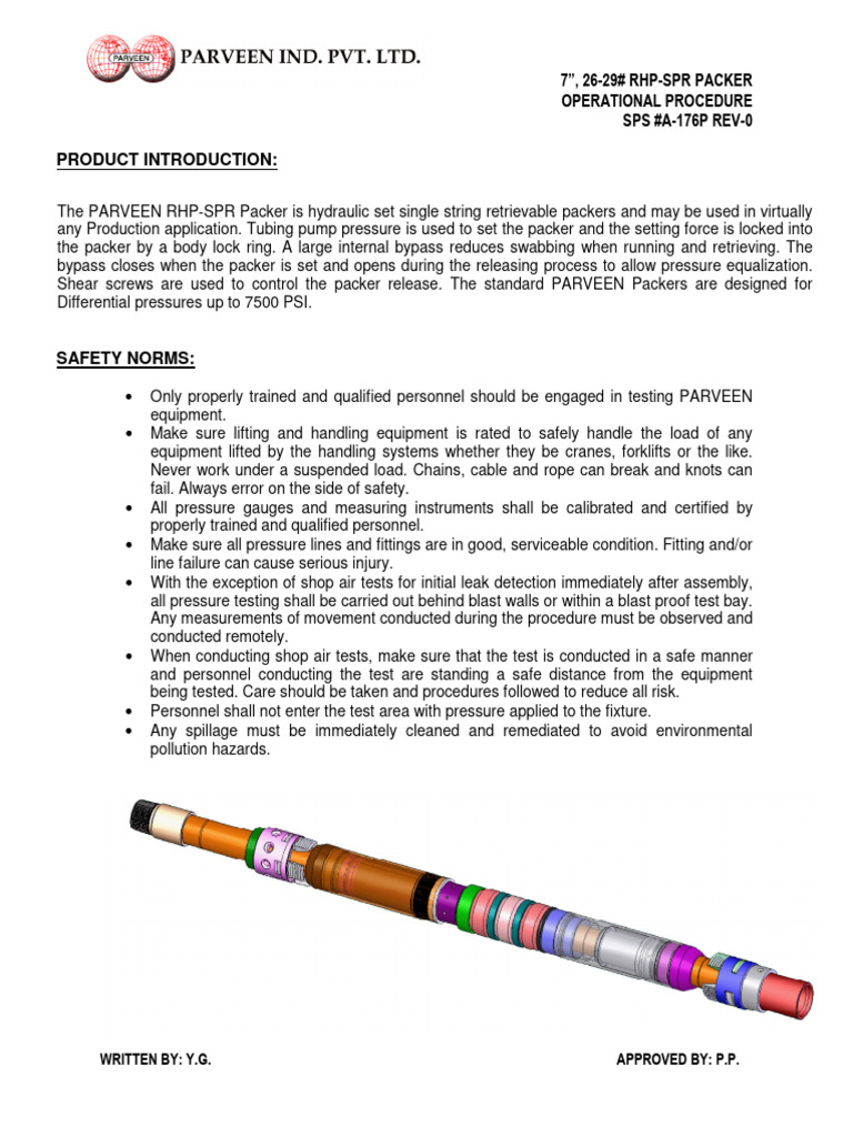 135-5968-431H 7 Inch 26-29 PPF 6K RHP-SPR Packer | PDF | Pressure | Screw