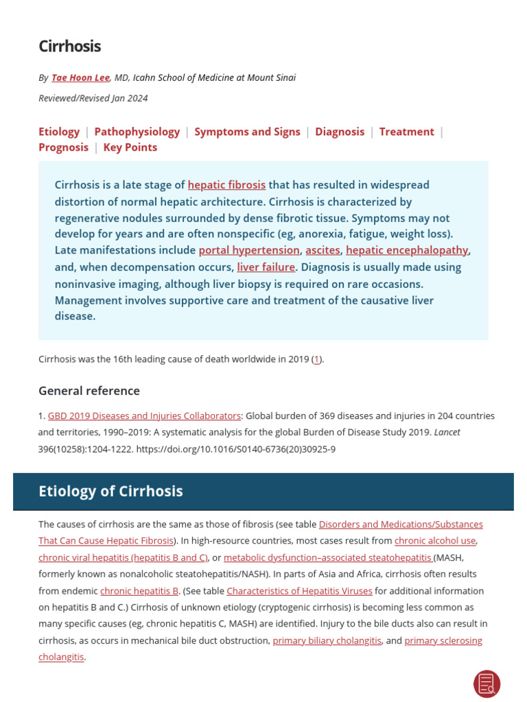 Cirrhosis | PDF | Cirrhosis | Hepatitis