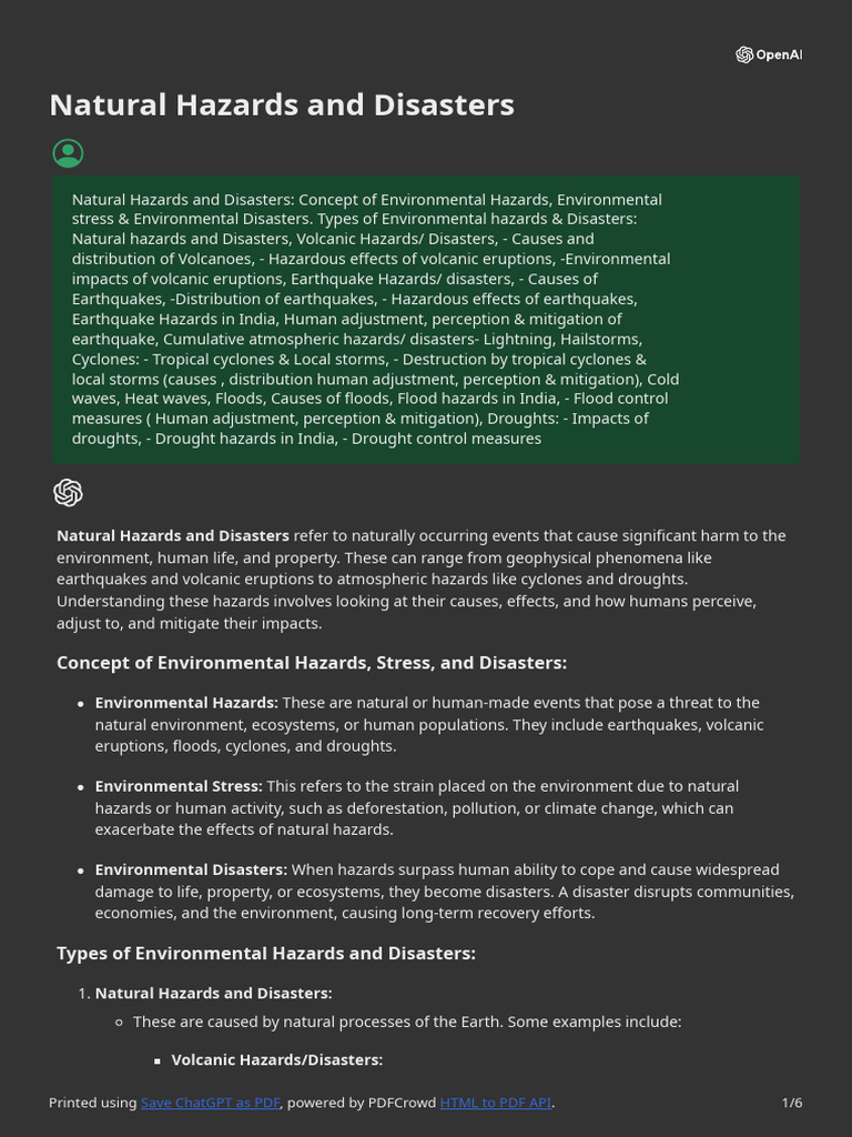 Natural Hazards and Disasters | PDF | Erosion | Natural Disasters