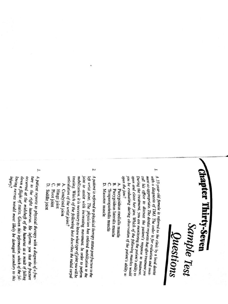 PCE Sample Questions Chapter 37 | PDF