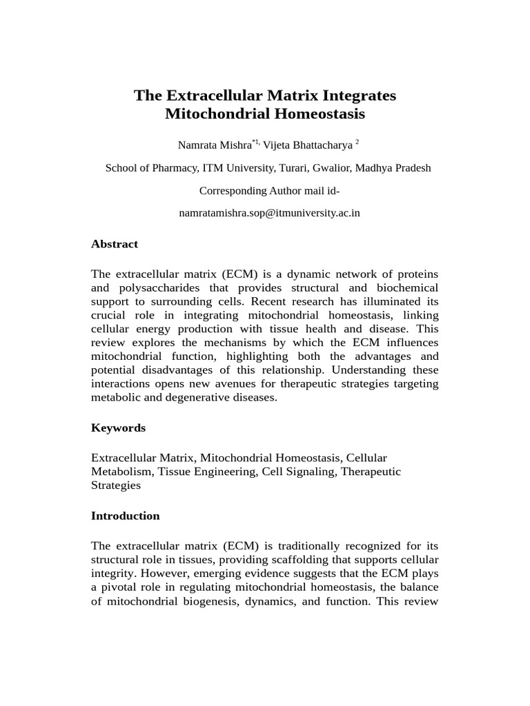 Namrata SOP 1 | PDF | Extracellular Matrix | Mitochondrion