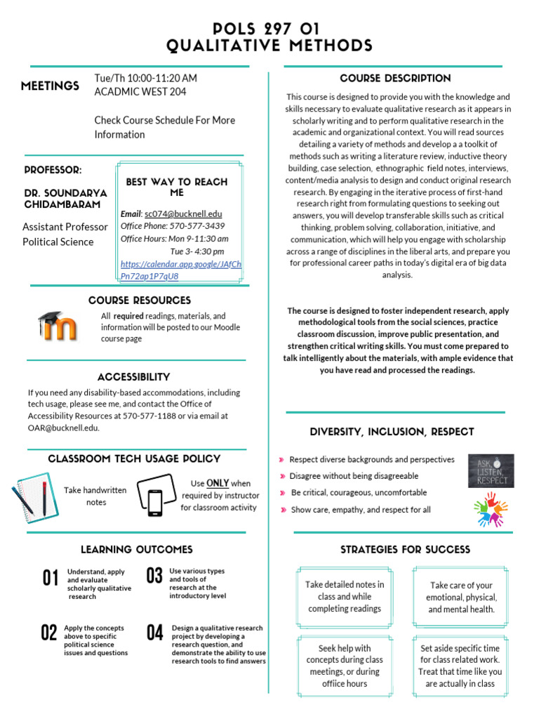 Chidambaram Syllabus Spring 23 POLS 297 Qual Methods | PDF | Qualitative Research | Science