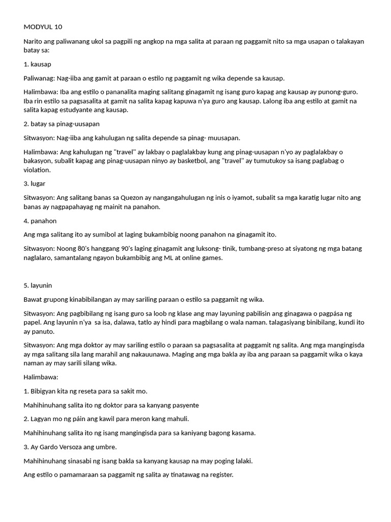 Modyul 10 - Kompan | PDF