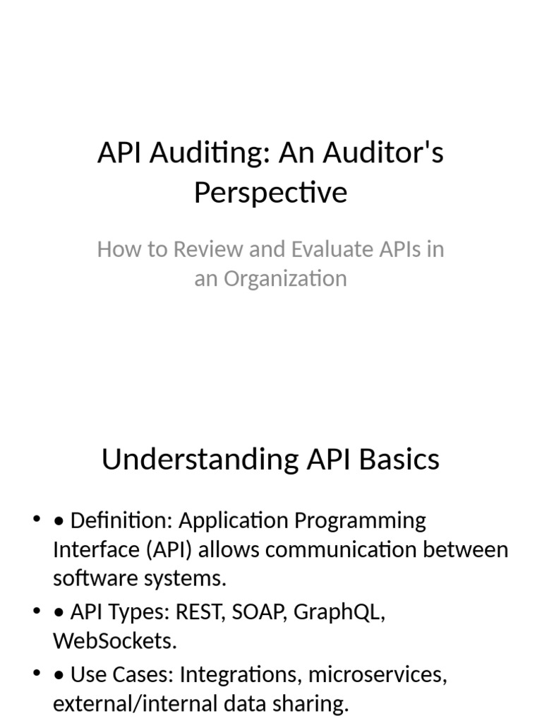 API Audit Presentation | PDF | Audit | Encryption