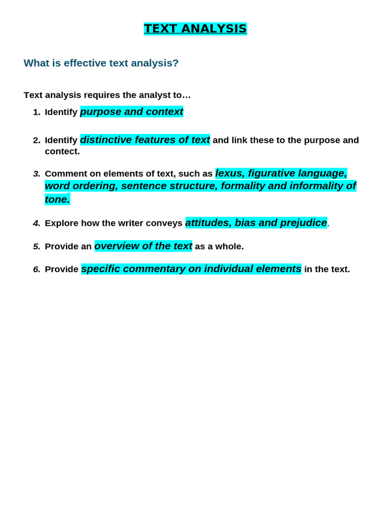 AS Level English Text Analysis Guide | PDF | Semantics | Word
