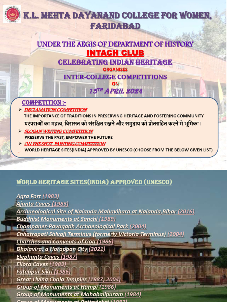 INTER-COLLEGE COMPETITION OF INTACH CLUB (2) | PDF | Architectural Styles