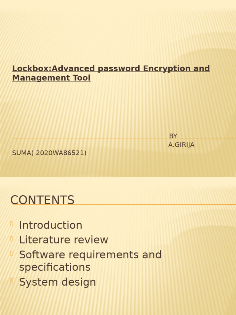 Lock Box Ppt | PDF | Password | Internet & Web