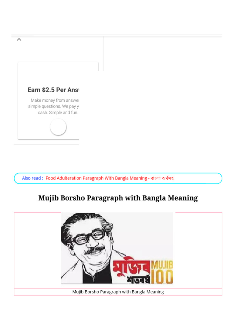 Paragraph With Bangla Meaning - Mujib Borsho | PDF | Bangladesh | Bengal
