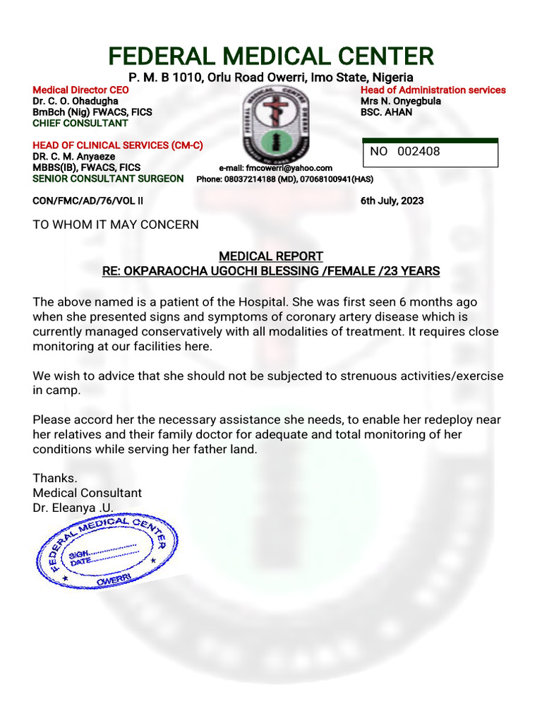 Medical reports | PDF