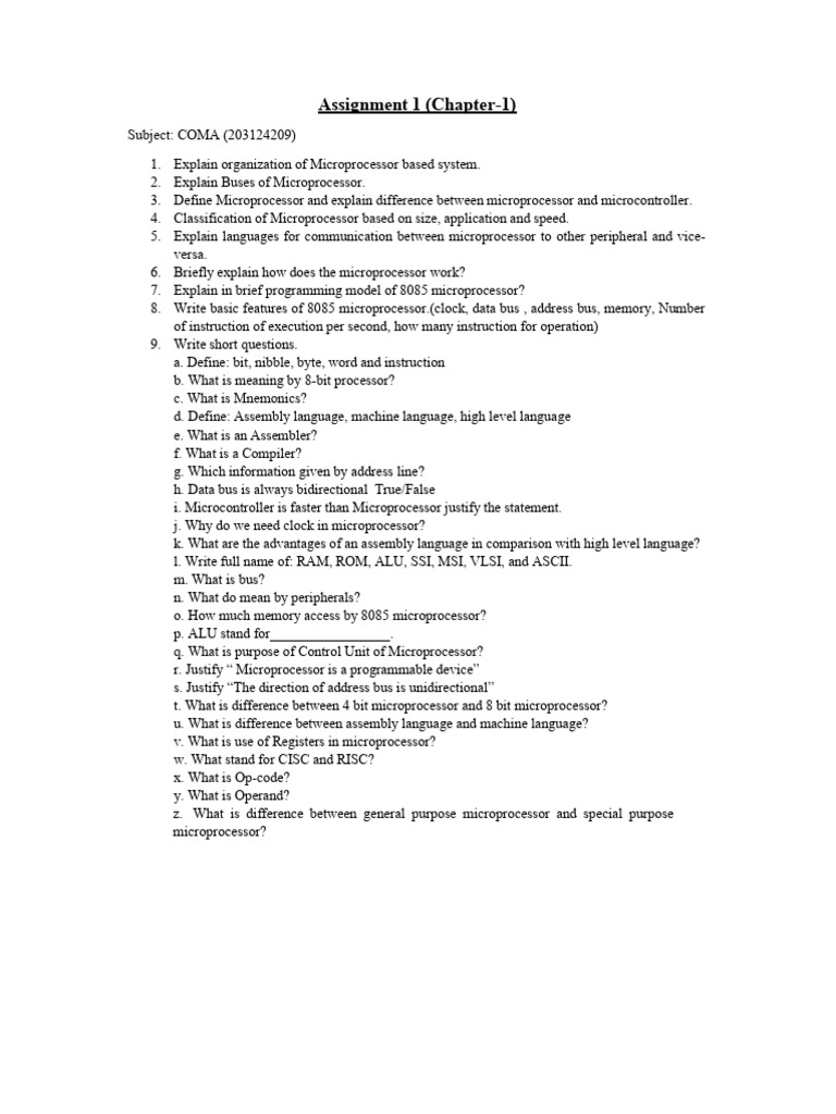 Assignment 1 | PDF | Computers