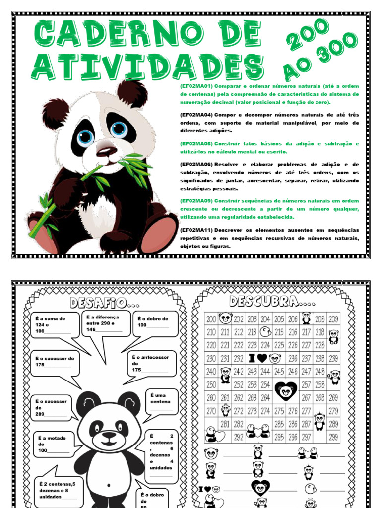 Atividades Numéricas de 200 a 300 | PDF | Métodos e Materiais de Ensino