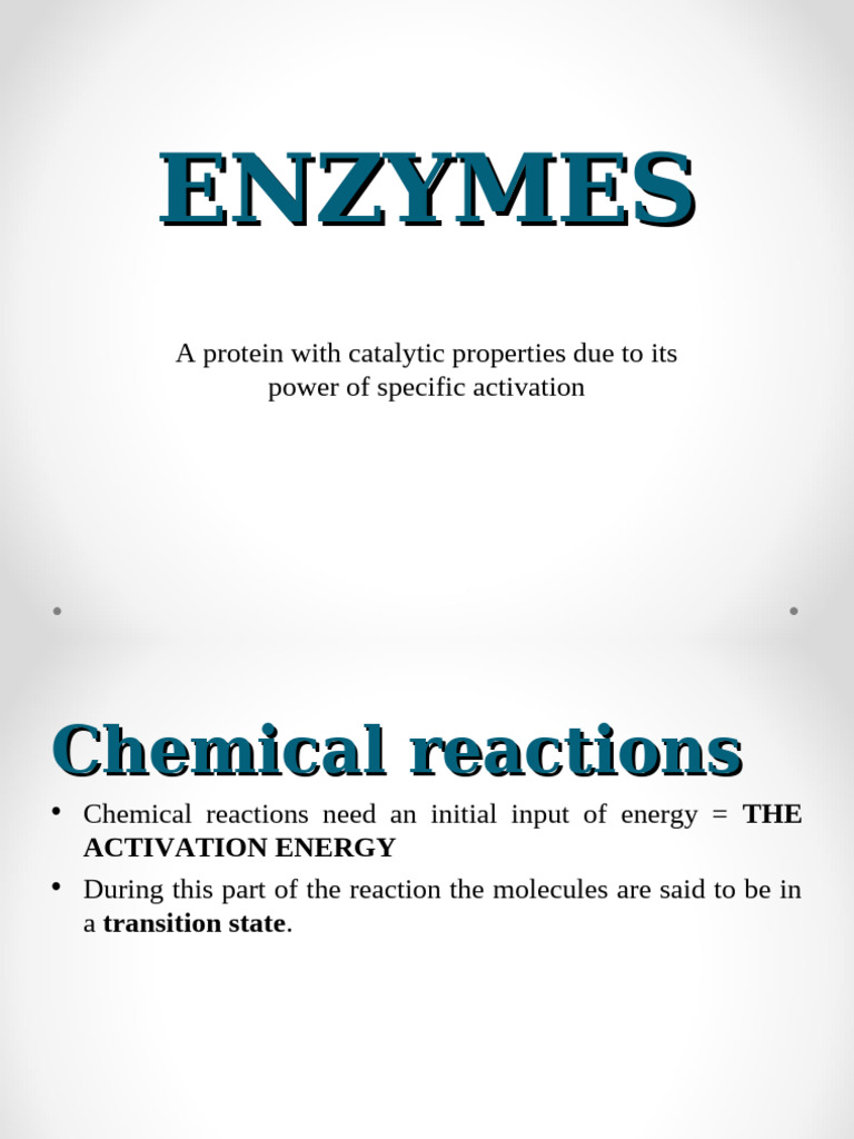 ENZYMES lecture 14 | PDF | Enzyme | Active Site