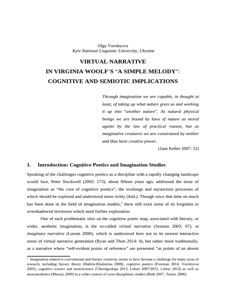 Virtual Narratives in Woolf's Work | PDF | Narrative | Thought