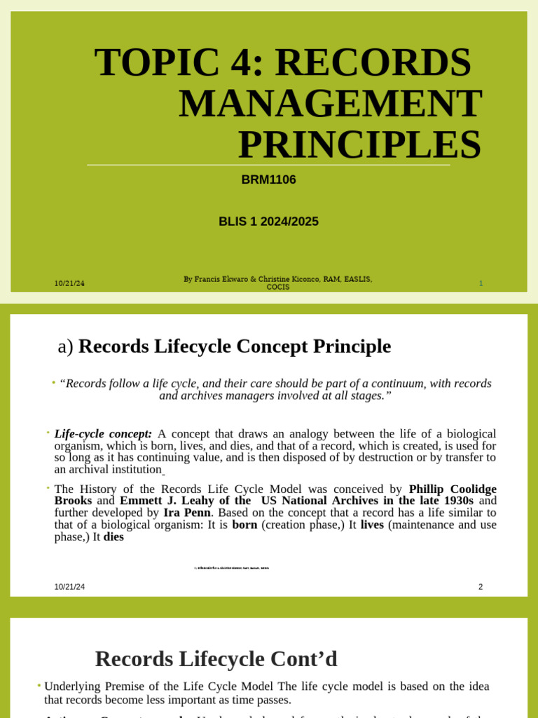 Principles of Records Management | PDF | Records Management