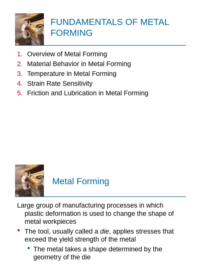 Metal Forming Process Fundamentals | PDF | Deformation (Engineering ...