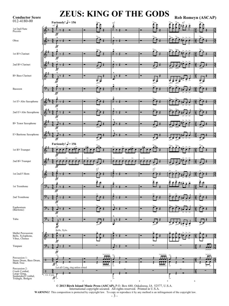 Zeus - King of The Gods (Rob Romeyn) | PDF | Musical Compositions ...