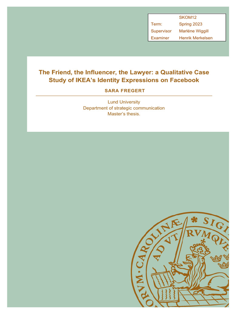 Master Thesis Sara Fregert | PDF | Brand | Identity (Social Science)