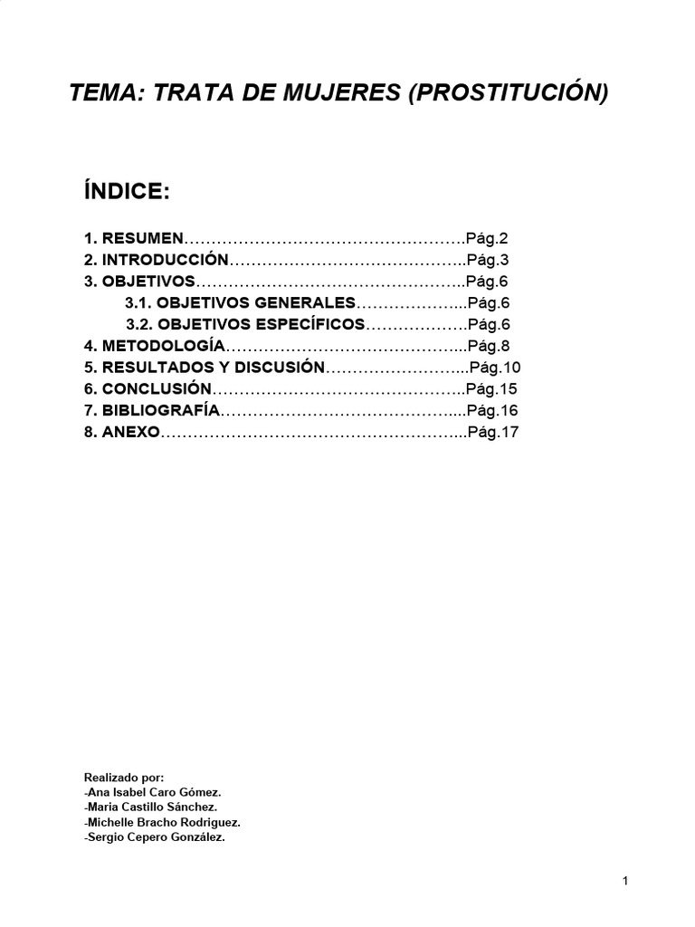 Trata De Mujeres Prostitución Pdf Prostitución La Violencia