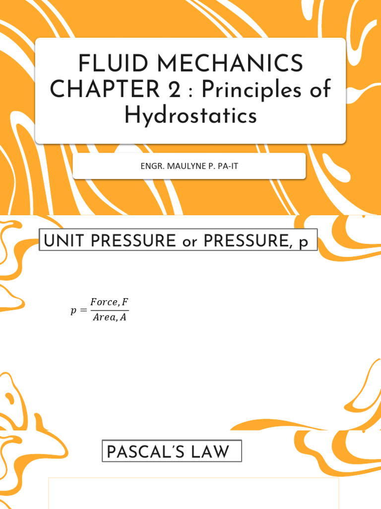 CHAPTER 2 - Principles of Hydrostatics | PDF | Pressure Measurement | Pressure