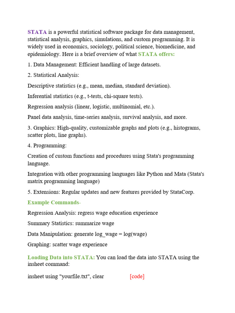 STATA | PDF | Statistics | Computing