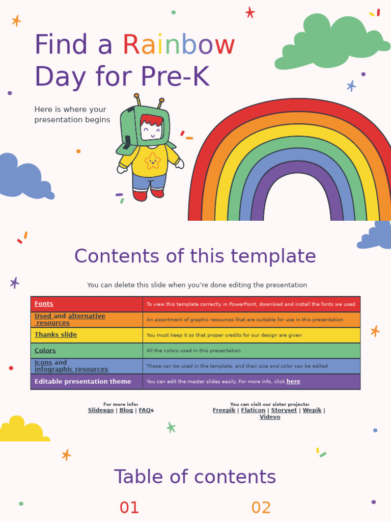 Find A Rainbow Day For Pre-K by Slidesgo | PDF | Planets | Planets In ...