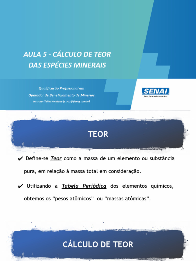 Aula 5 - Cálculo de Teor | PDF