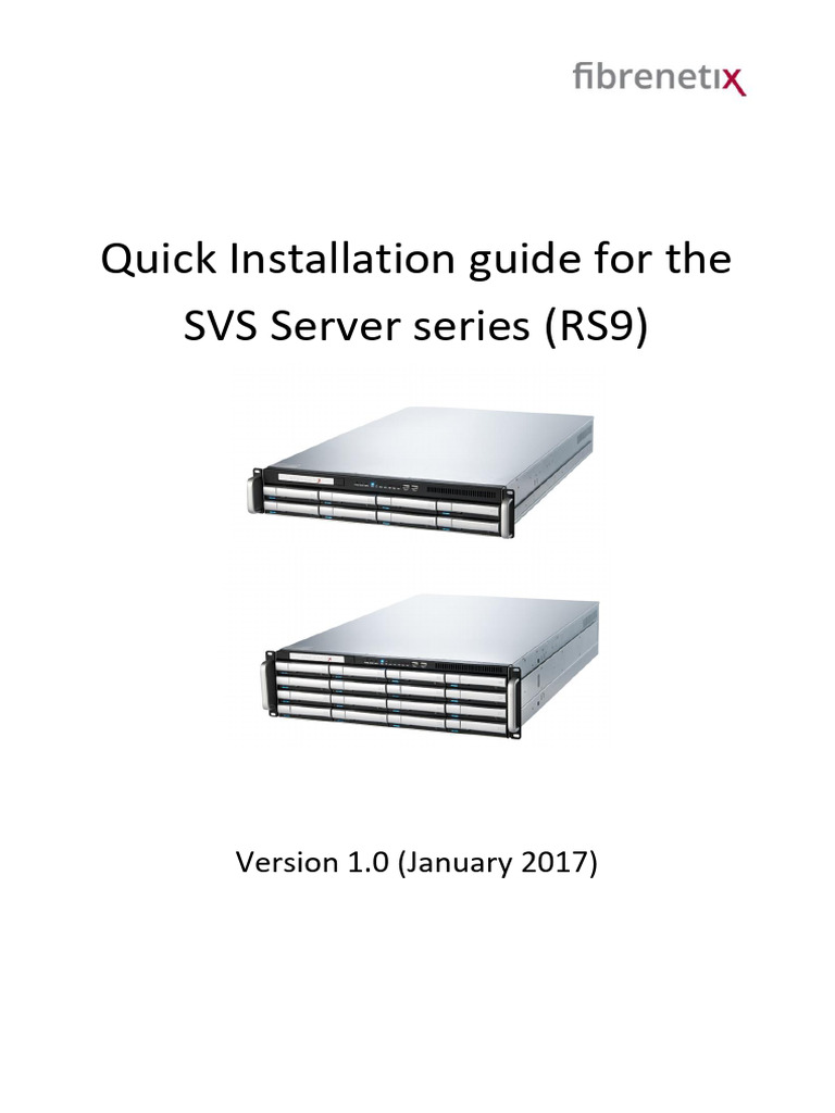 Quick Installation Guide For The Svs Server Series rs9 | PDF | Computer Engineering ...