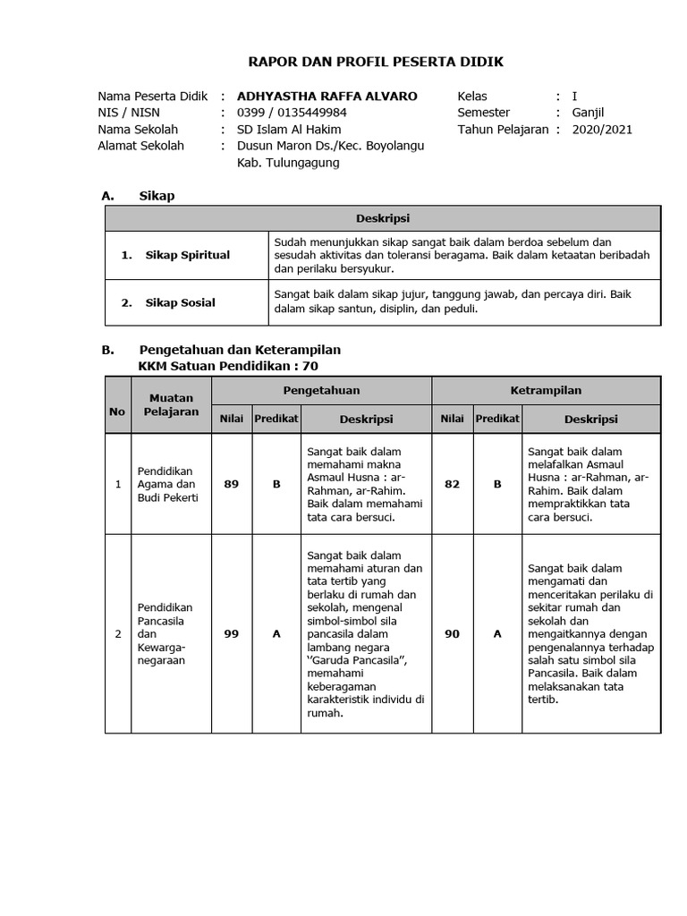 Rapot Dinas All | PDF