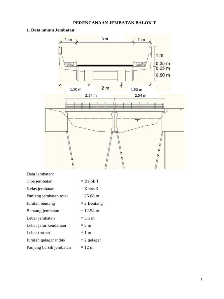 Analisa Struktur Jembatan Beton Balok T | PDF