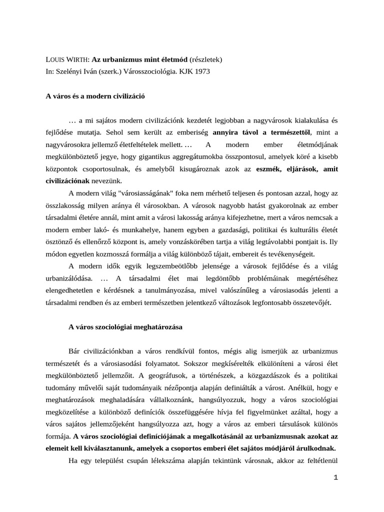 Louis Wirth 1 | PDF