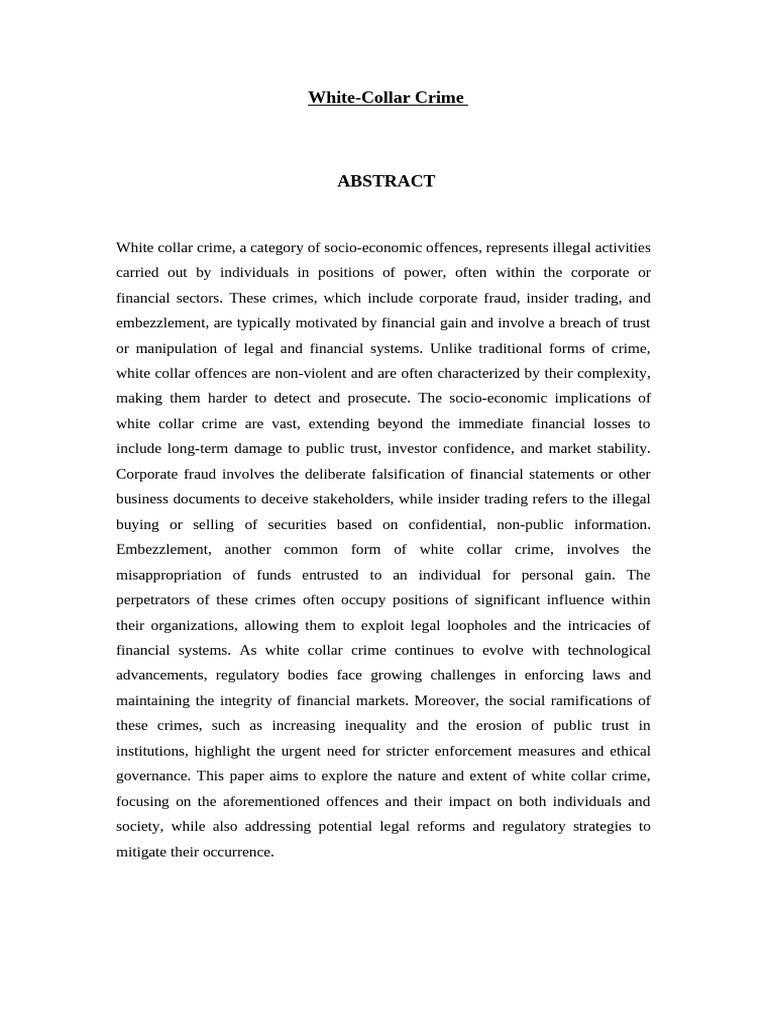 Shailly Abstract Socio Econimic Offenses | PDF