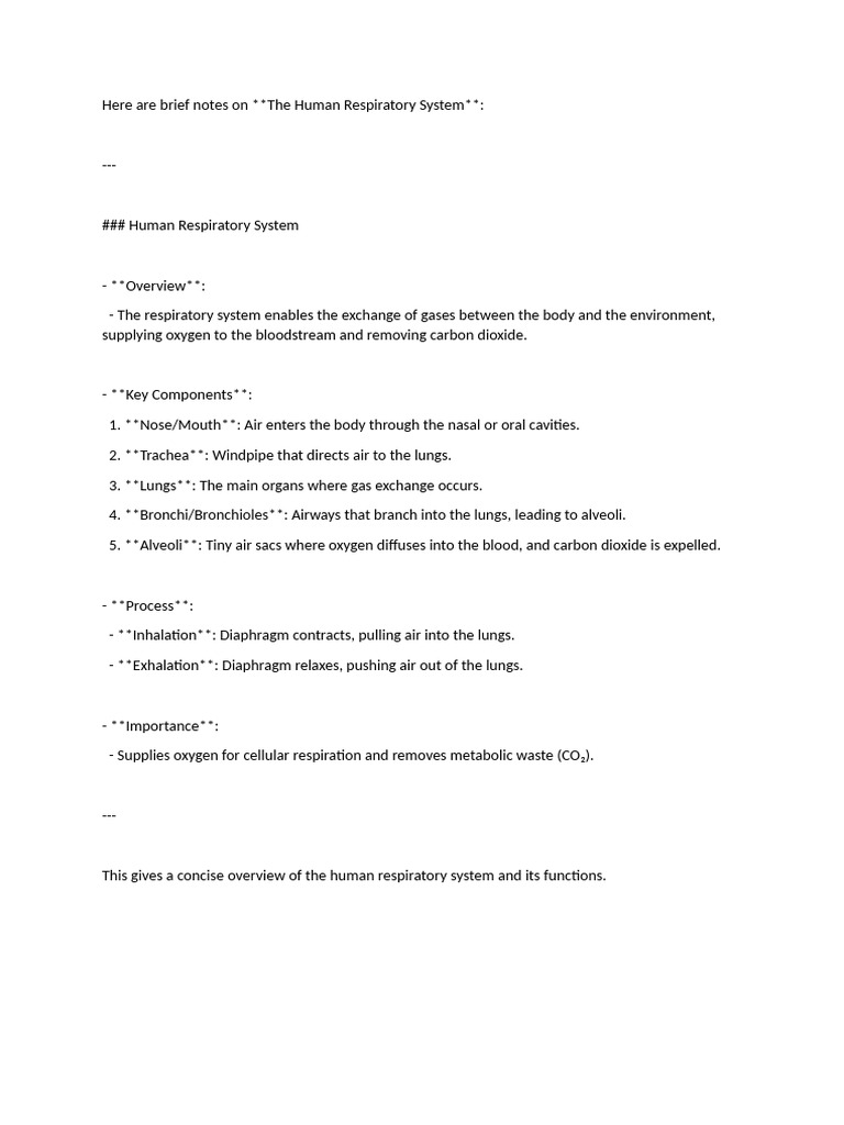Respiratory System | PDF