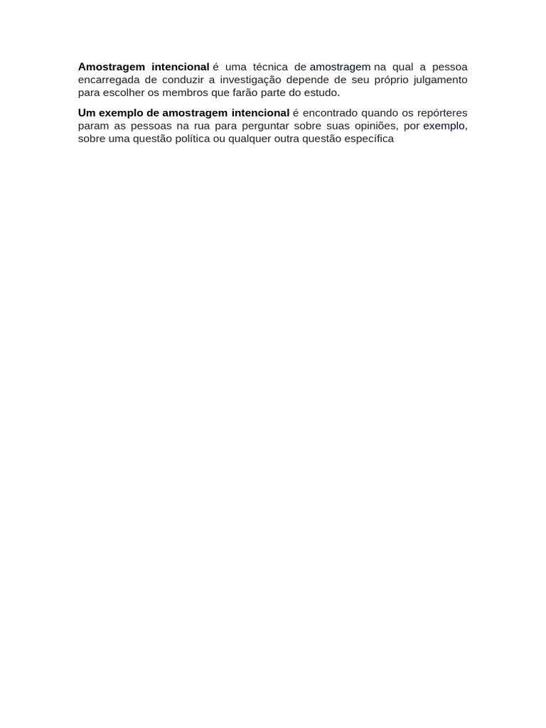 Exemplos de Amostragem Intencional | PDF | Política | Ciências Sociais