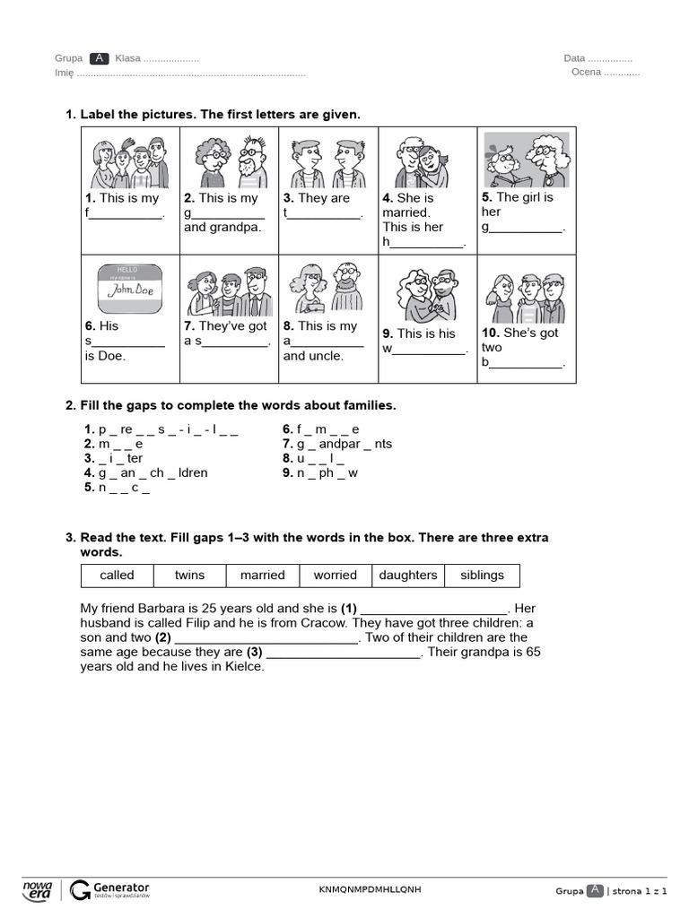 Unit 1 Short Test a Vocabulary 2 Test – Spe | PDF