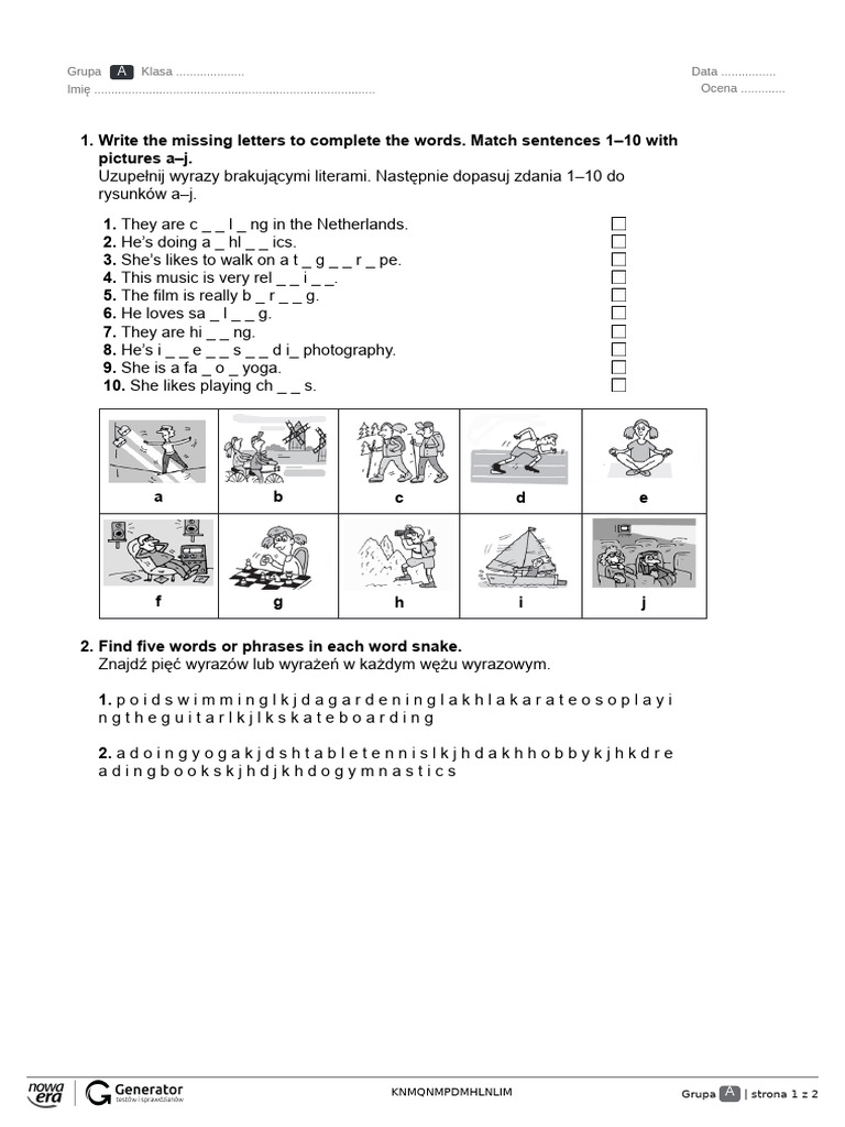 Unit 1 Short Test B Vocabulary 1 Test - Spe | PDF | Linguistics