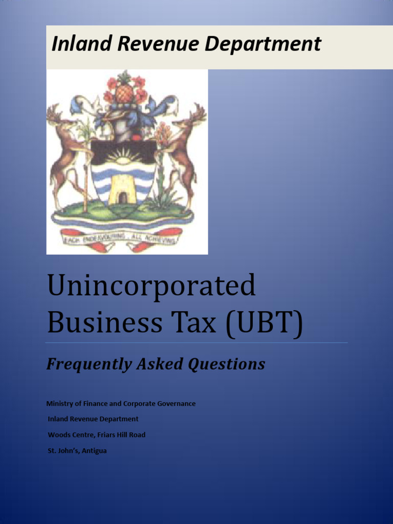 Unincorporated Business Tax FAQ | PDF | Revenue | Taxes